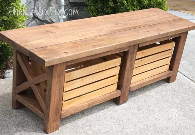 DIY Αποθηκευτικός Πάγκος - Ξύλινο Κάθισμα