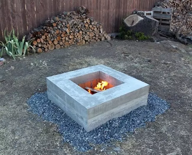 Homemade Modern Concrete Fire Pit