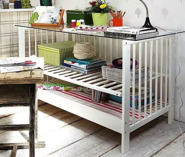 Repurposed Crib - Side Table