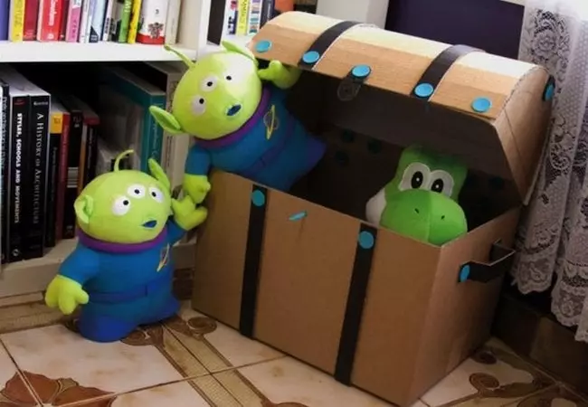 Идеи за складирање играчки - ковчег за играчки сам