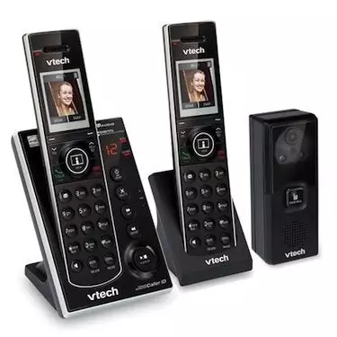 VTech 2 Handset Teb System nrog Suab / Video Doorbell
