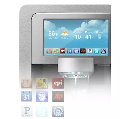 Panel de visualización dixital do frigorífico Samsung