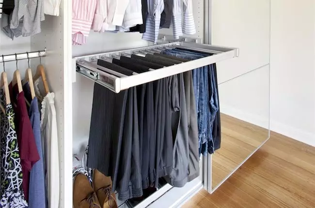 Trefnydd Closet DIY - Rack Pants Llithro