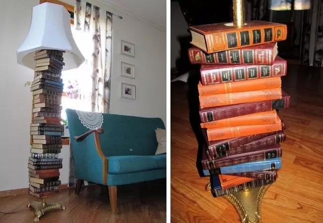 Urob si sám stojaca lampa - Repurposed Books