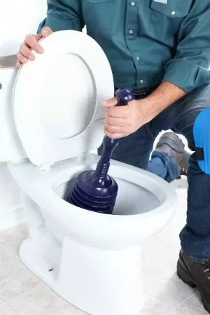 Een plunjer gebruiken - op een toilet