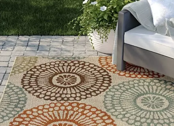 alfombra xeométrica para interiores e exteriores