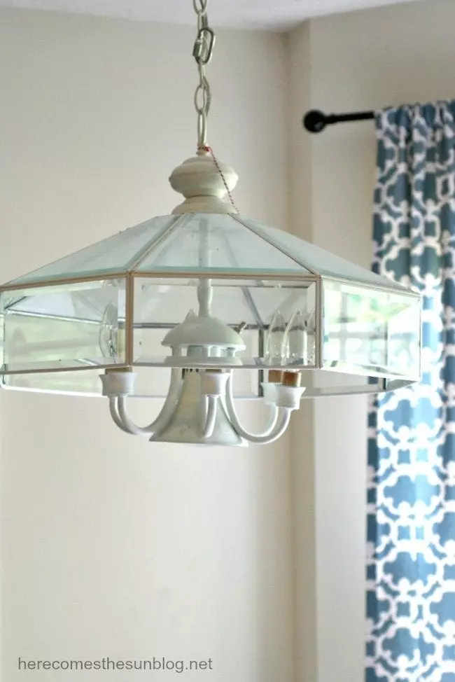 Blue Mason Jar Chandelier - Voor