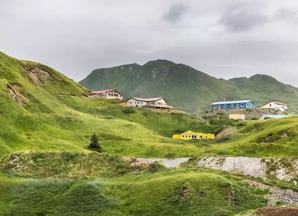 Unalaska, Alaska värikkäitä taloja