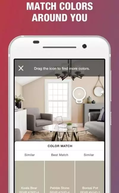 A opción da aplicación de cor de pintura: cor do proxecto de The Home Depot