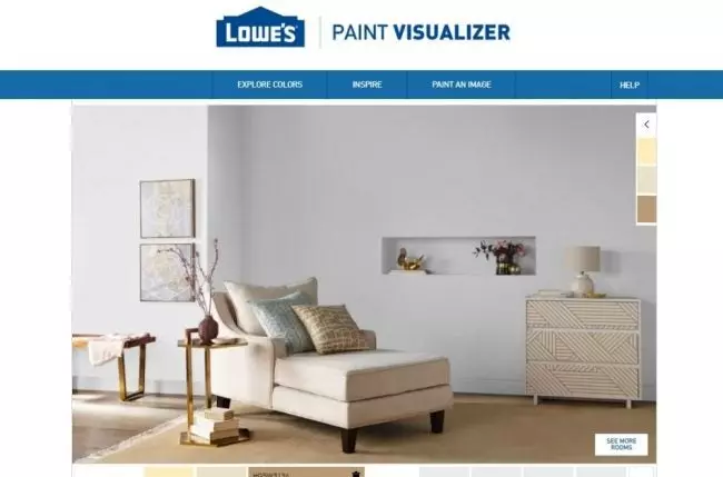ຕົວເລືອກ Paint Color App: Lowe's Paint Visualizer