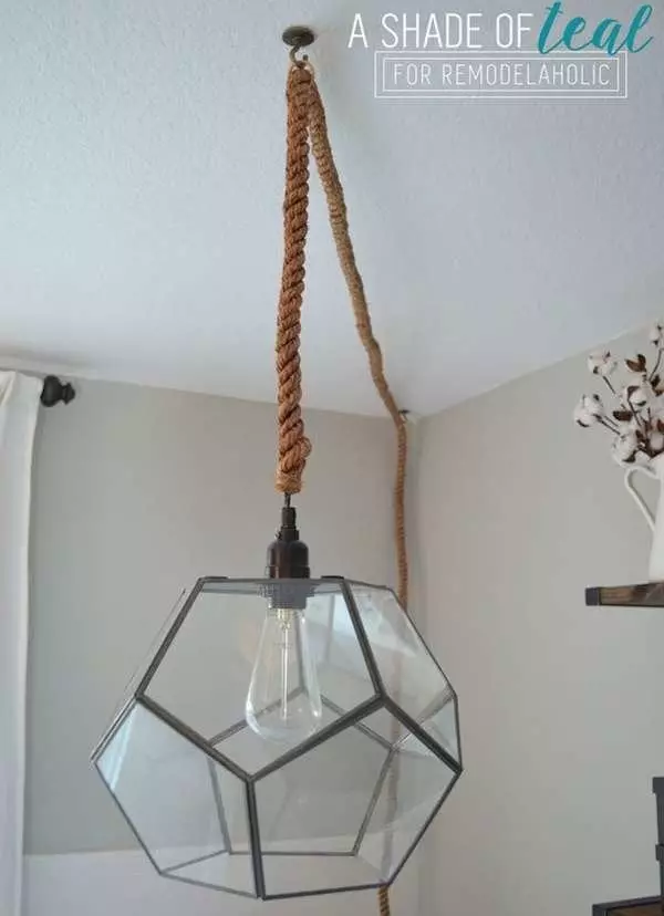 DIY szklana lampa wisząca
