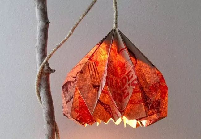 papírová taška řemesla - DIY lampa