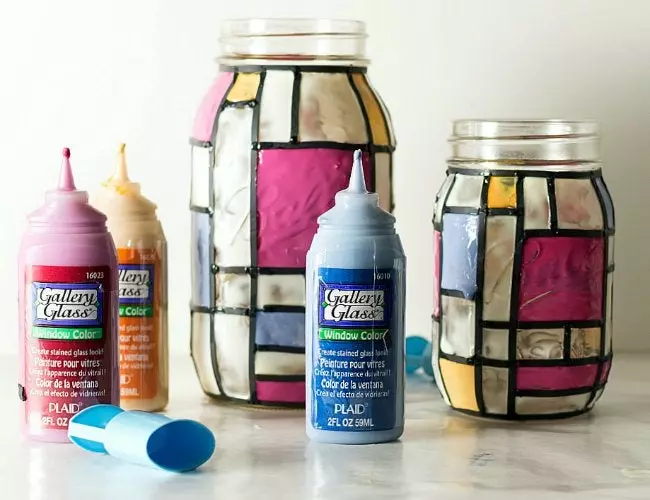 شیشه رنگی DIY - Mason Jars