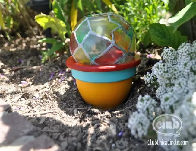 DIY 彩色玻璃 - 花园地球仪