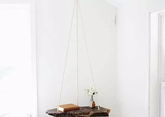 DIY Hanging Bedside Table
