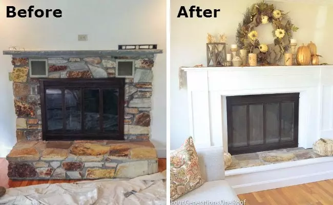 Fireplace Makeover - ກ່ອນ ແລະ ຫຼັງ