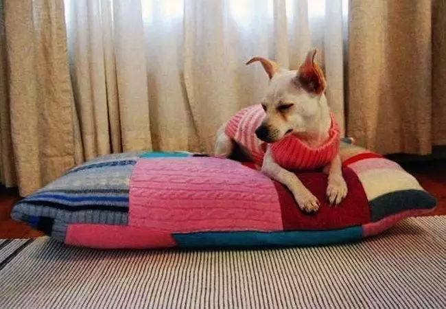 Cama de perro de bricolaje - Patchwork