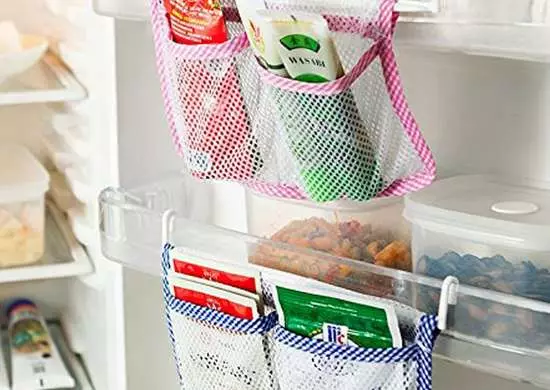 Demarkt Hängend Frigo Dier Organizer Mesh gemaach Sak