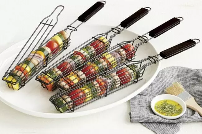 Nhọrọ kacha mma grilling: Kabob Grilling Baskets