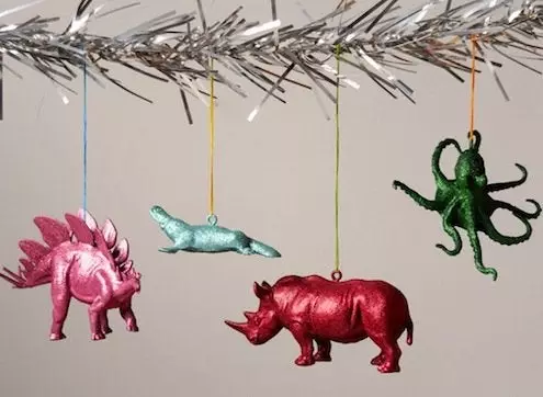 Ornamentos de animais com glitter faça você mesmo