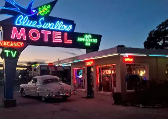 Blue Swallow Motel v Tucumcari, Nové Mexiko