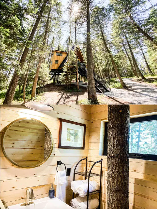 Treehouse rental A-frame ing Montana