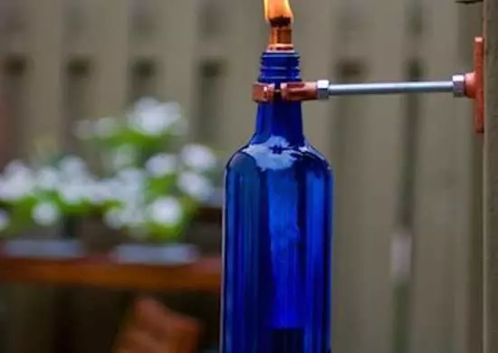 DIY Wine Bottle Lantern