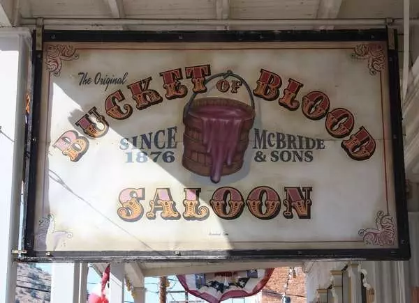 Bøtte med blod i Virginia City, Nevada