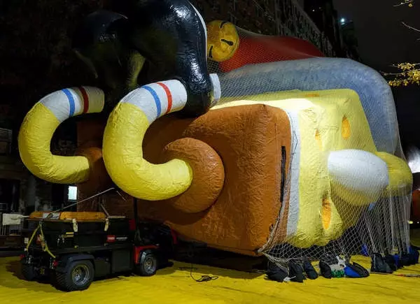 Inflating Macy's Thanksgiving Day Parade Balloons