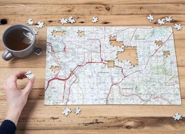 Puzzle de mapa da cidade natal