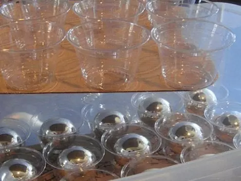 Пластични чаши за складирање на новогодишни украси