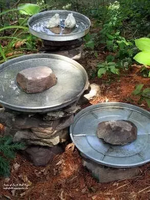 Trash Can Lid Birdbath