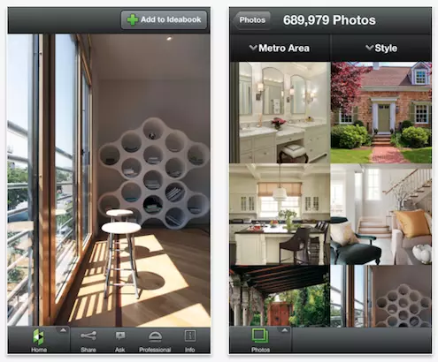 Ndemanga ya App: Malingaliro a Houzz Interior Design