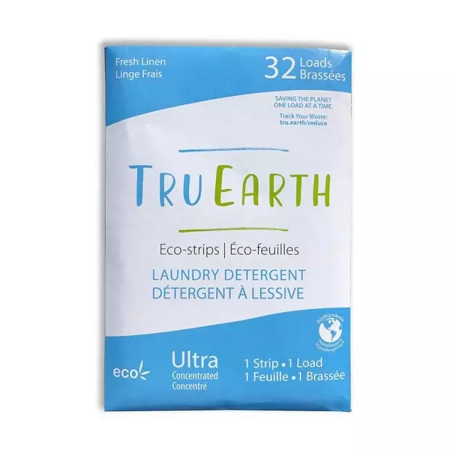 Geriausias skalbinių ploviklio pasirinkimas: „Tru Earth Eco-Strips“.