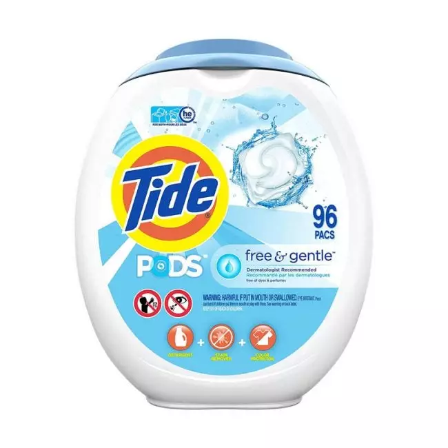 Лучший вариант стирального порошка: Tide PODS Free и Gentle Laundry Detergent
