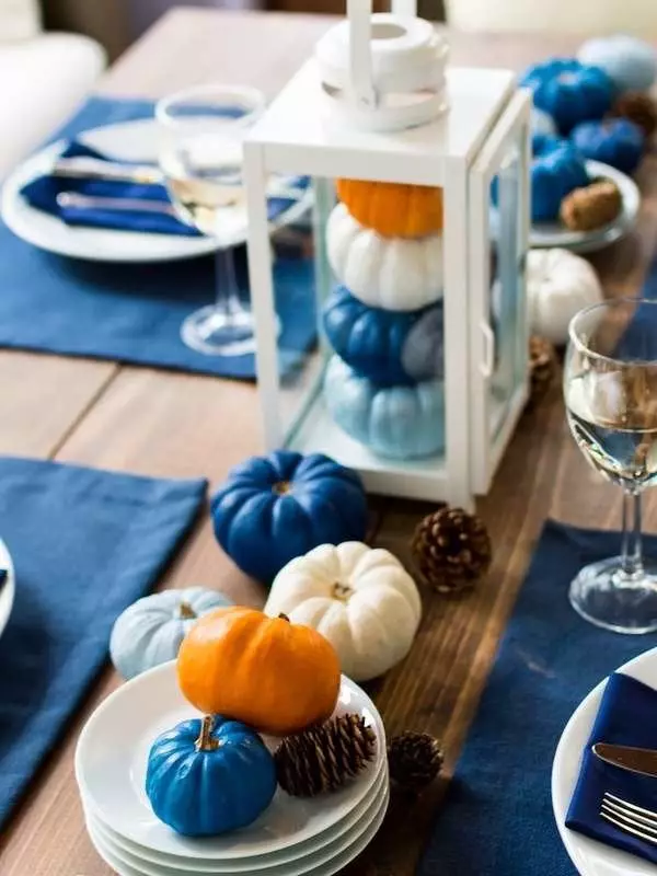 Painted Pumpkins Thanksgiving Table Ideeën