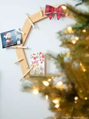 Clothespin Card Wreath