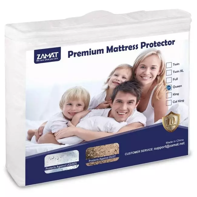 Las mejores opciones de protectores de colchón: Protector de colchón 100% impermeable ZAMAT Premium