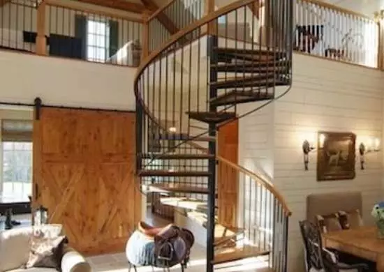 Iron and Wood Spiral Staircase