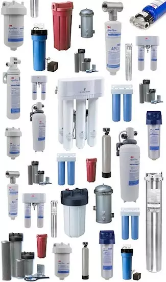 Колаж продукту - Типи фільтрів для води