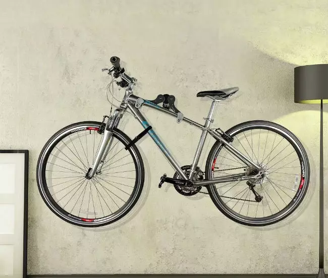 Como montar unha bicicleta na parede cun colgador de parede horizontal para bicicletas Ibera