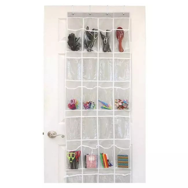 最佳鞋架選項：簡單的家居用品 24 口袋透明門上收納盒