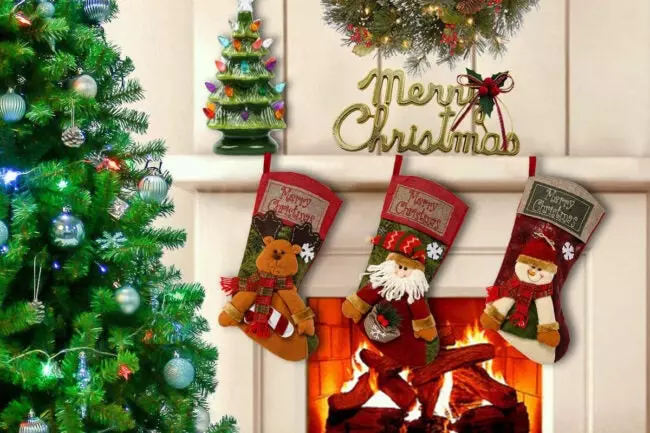 Nejlepší možnost vánoční dekorace: Vánoční punčocha Sunnyglade 3PCS