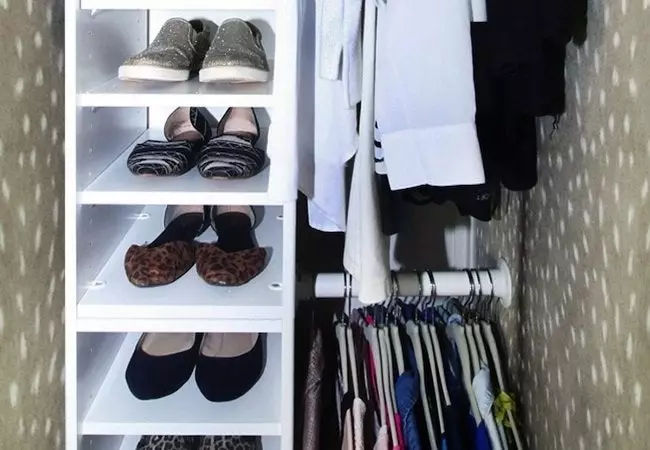 Ideje za majhne omare - vgrajeni čevlji za čevlje