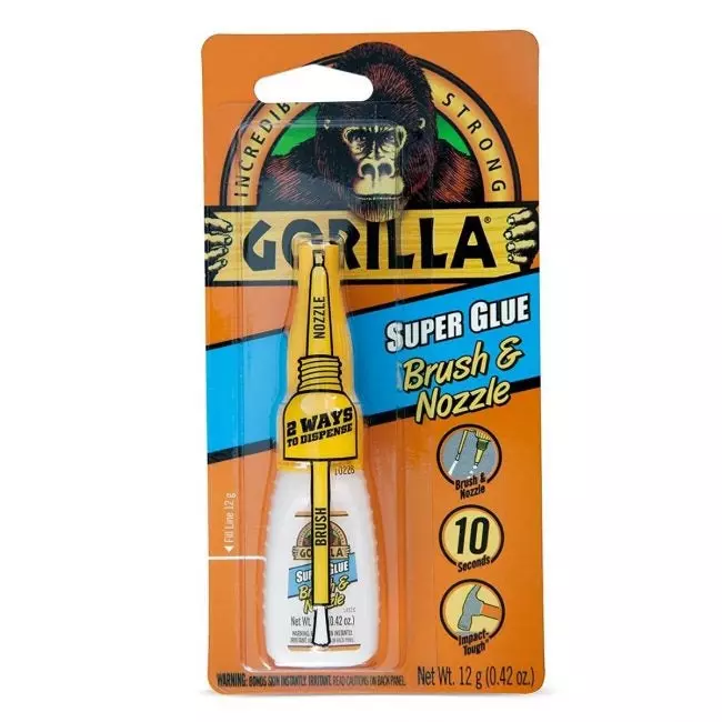 La meilleure option de colle pour le plastique : Gorilla Super Glue avec pinceau et applicateur de buse