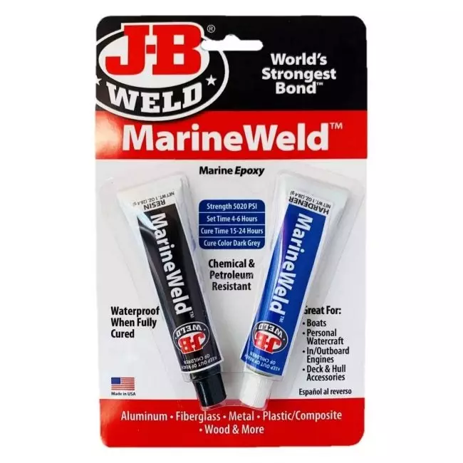 La meilleure colle pour l'option plastique : J-B Weld 8272 MarineWeld Marine Epoxy