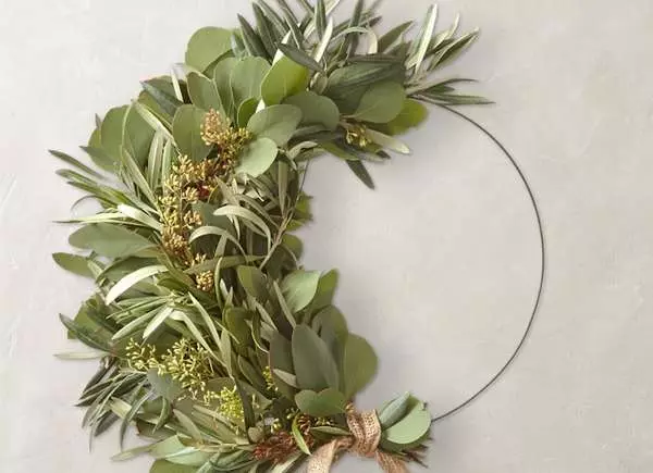 demi couronne d'eucalyptus olive