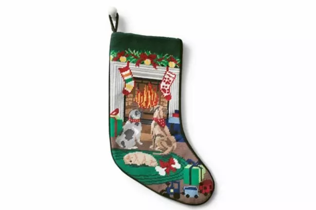 Le Filifiliga Totini Kirisimasi Sili: Land's End Needlepoint Personalized Stocking