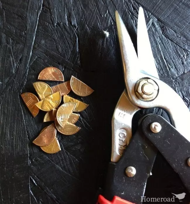 DIY Penny Table - geschnitten