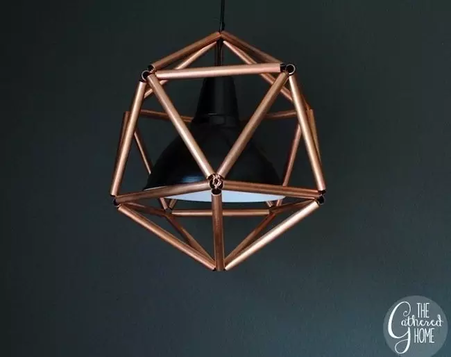 DIY Copper Pipe Icosahedron Light